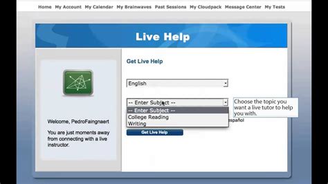 Accessing Brainfuse And Starting A Live Tutor Meeting Youtube