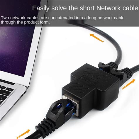 Zwart Ethernet Adapter Lan Kabel Extender Splitter Grandado