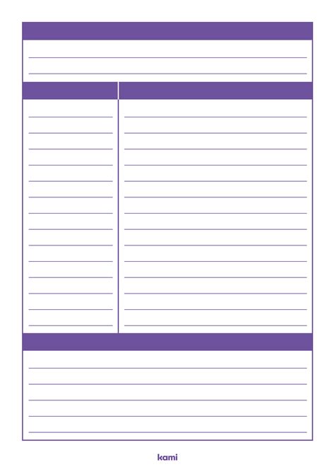 Cornell Notes Dark Purple Lined Blank For Teachers Perfect For