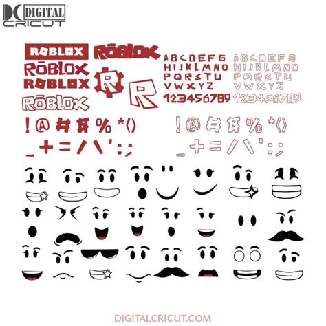 Roblox Alphabet Svg Cricut File Gamer Svg Roblox Svg Roblox Face S Digitalcricut