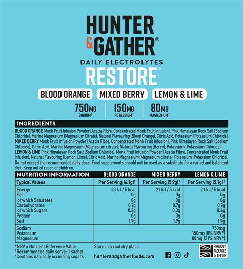 Restore® All Natural Daily Electrolytes Multipack 30 Sachets Hunter
