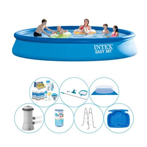 Bundle De Piscine 8 Pièces Intex Easy Set Ronde 457x84 Cm Leroy