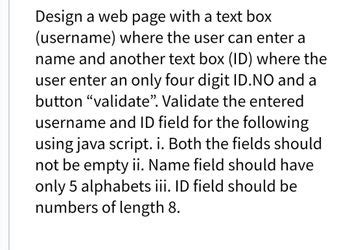 Answered Design A Web Page With A Text Box Username Where The User Can Enter A Name And