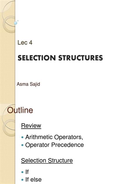 Pdf Lec4 Selection Structures Dokumen Tips