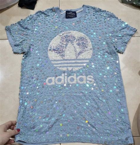 Adidas Sequin Fesyen Wanita Pakaian Wanita Atasan Di Carousell
