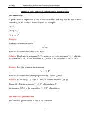 Predicate Logic Universal And Existential Quantification Course Hero