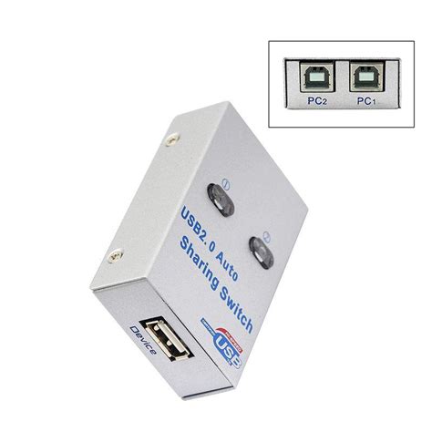 Sinloon Usb スイッチャー、usb 共有 スイッチ 3in 1 2 ポート 自動 プリンタ 共有 スイッチ ハブ ボックス 高速