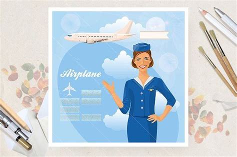 Stewardess Vector Poster Graphic Design Portfolio Stewardess Poster