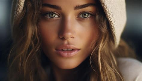 Premium Ai Image Beautiful Super Model Womans Face Fashion