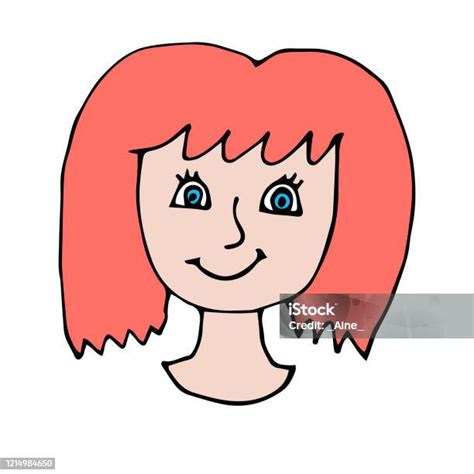 흰색 배경에 고립 된 만화 낙서 소녀 초상화입니다 벡터 그림입니다 가공의 인물에 대한 스톡 벡터 아트 및 기타 이미지 가공의 인물 갈색 검은색 Istock