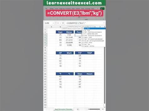 Excel CONVERT Function: Convert Measurement Units in Excel - Make Unit Converter with Excel ...