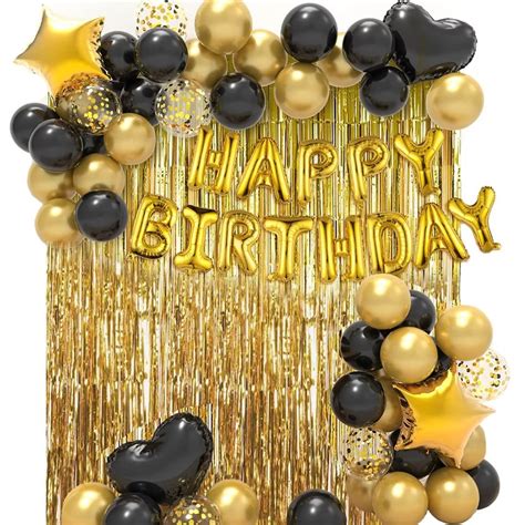 Комплект балони украса за парти Vaollo 37 части Златист Черен Emag Bg