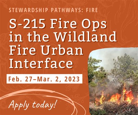 Now Accepting Applications S 215 Fire Ops In The Wildland Fire Urban