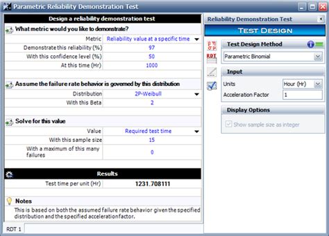 Parametric Binomial Reliability Demonstration Test Reliawiki