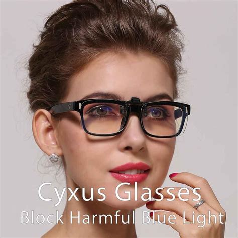 Cyxus mavi ışık engelleme klipsler için şeffaf Lens erkekler kadınlar