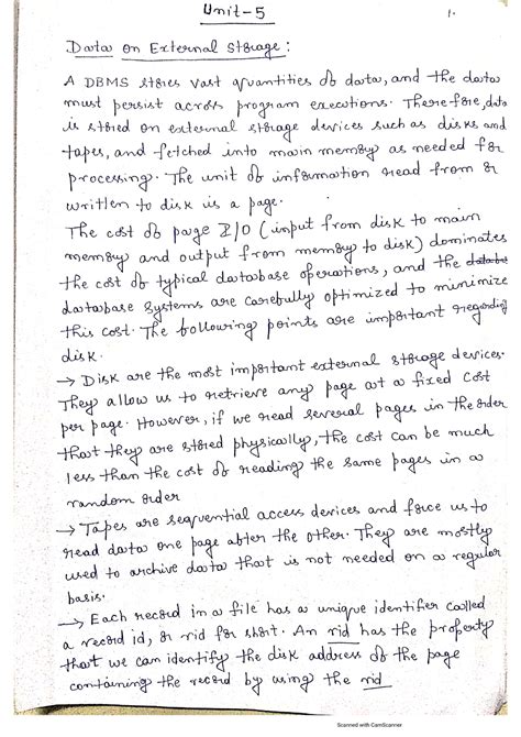 DBMS Unit5 2021 Notes Computer Science Engineering Studocu