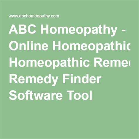 Online Homeopathic Remedy Finder Software Tool Homeopathic Remedies