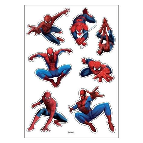 Stickers Planche Format A4 De Stickers Spider Man Happy Birthday
