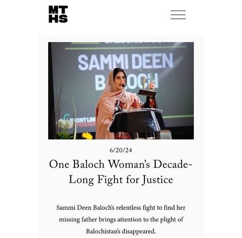 Sammi Deen Balochs Relentless Fight To Find Her Missing Father Brings