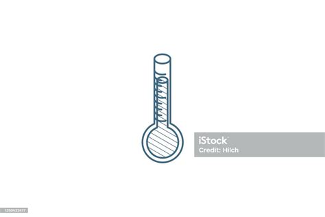 온도계 날씨 또는 의학 장비 등대 아이콘 3d 라인 아트 기술 드로잉 편집 가능한 스트로크 벡터 0명에 대한 스톡 벡터 아트 및