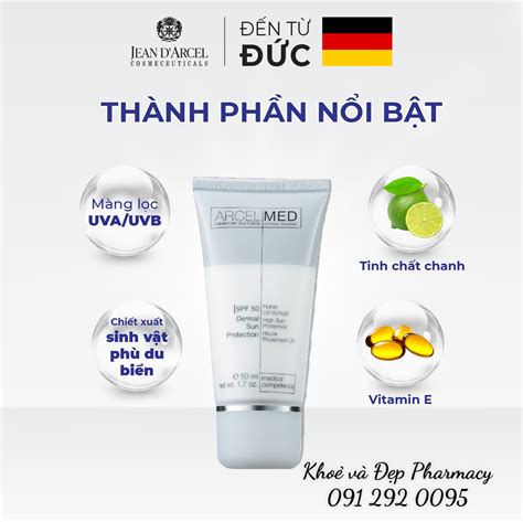 JEAN DARCEL DERMAL SUN PROTECTION SPF J Kem chống nắng sáng da SPF ml KhoeVaDepPharmacy