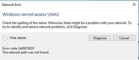 The Specified Network Name Is No Longer Available Windows Cannot Access Nas Rsynology