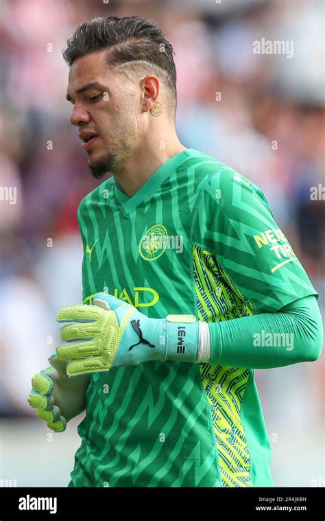 London Uk 28th May 2023 A Smily Face Tattoo On The Neck Of Ederson