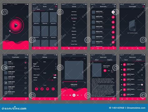 audio book ui design app stock illustration illustration of concept