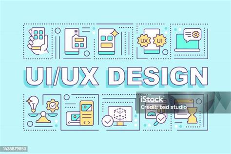 Ux Ui 디자인 단어 개념 청록색 배너 개념에 대한 스톡 벡터 아트 및 기타 이미지 개념 그래픽 사용자 인터페이스 낱말 Istock