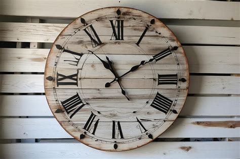 Premium Photo Diy Rustic Wooden Clock