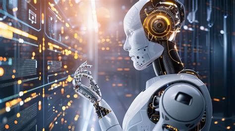 premium photo robot analyzing wall structure