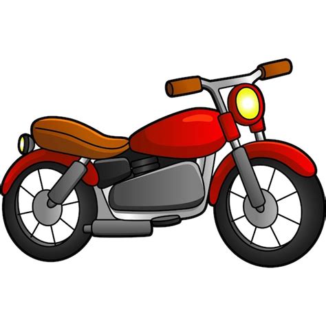Clipart De Dessin Animé De Moto Illustration Colorée Vecteur Premium