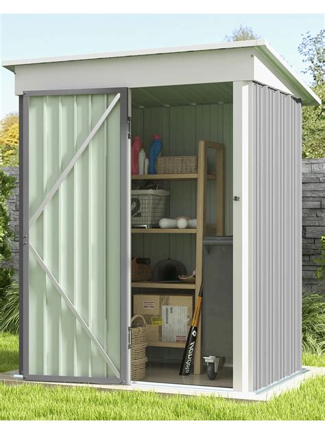 Patiowell X FT Outdoor Storage Shed Garden Tool Shed With Sloping Roof And Lockable Door
