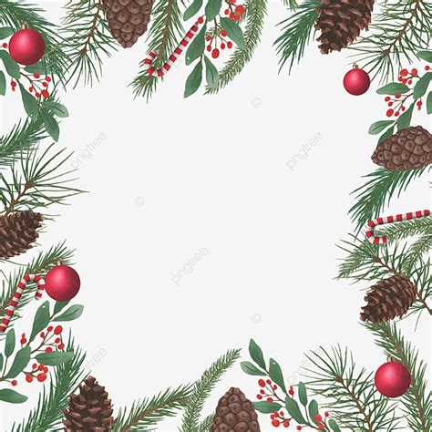 Watercolor Leaves Frame Vector PNG Images Christmas Frame With