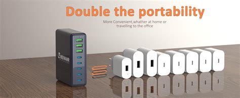 Amazon Com 265W USB C Charger USB C Fast Charger 8 Port Desktop USB C Charging Station For