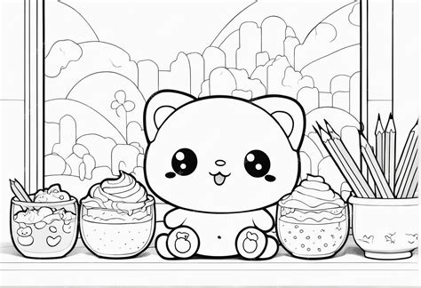 Livro De Colorir Panda Fofo De Desenho Animado Para Crianças Livro De