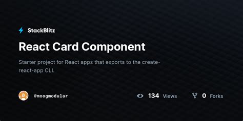 React Card Component Stackblitz