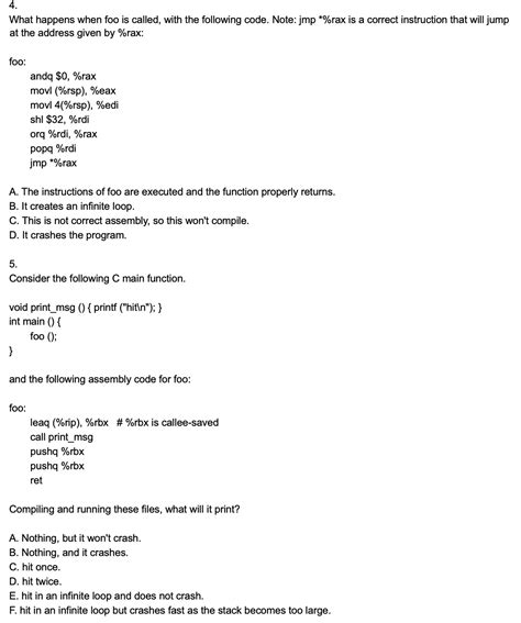 solved what happens when foo is called with the following