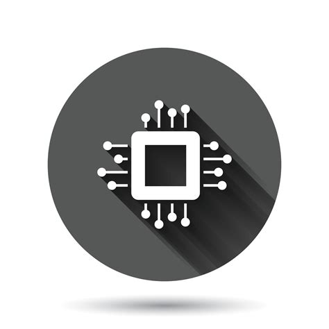 Computer Cpu Icon In Flat Style Circuit Board Vector Illustration On