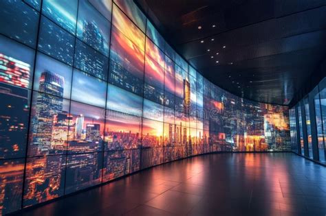 Dynamic Cityscape Video Wall Showcasing A Variety Of Engaging Visual Content And Experiences