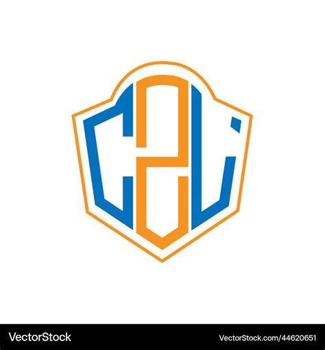 Czl Abstract Monogram Shield Logo Design On White Vector Image