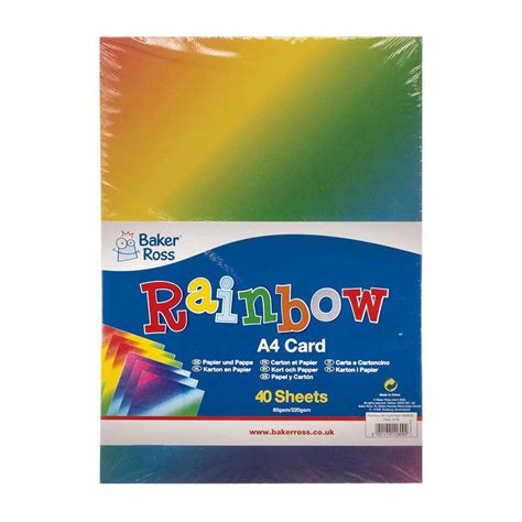 Rainbow A4 Card 220gsm