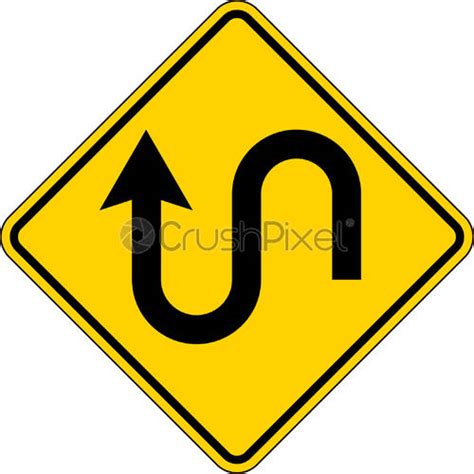 Warning Sign Double Curve Symbol On White Background Stock Vector 6119554 Crushpixel