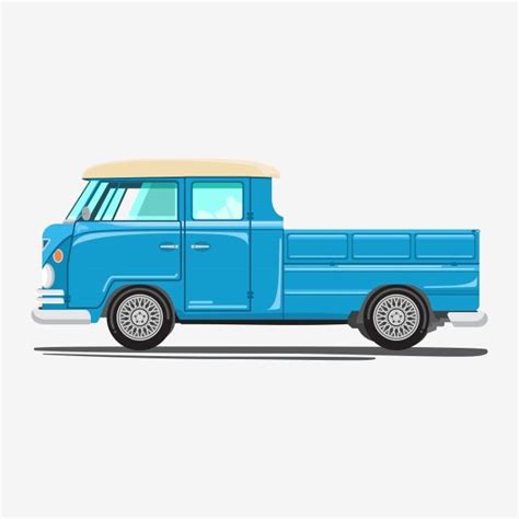 클래식 플랫 트럭 자동차 운송 벡터 일러스트 60세 70년대 탐험 Png 일러스트 및 벡터 에 대한 무료 다운로드
