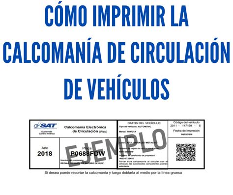Imprimir Calcomanía de Circulación de Vehículos Guía 2025
