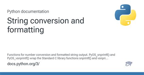 String Conversion And Formatting — Python 3136 Documentation