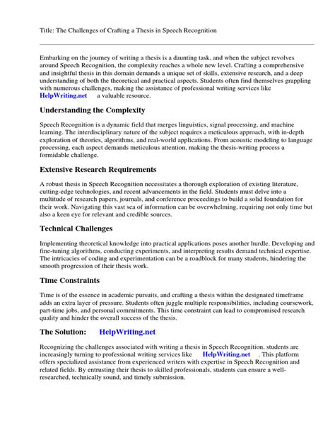 Thesis In Speech Recognition Pdf Speech Recognition Artificial Intelligence