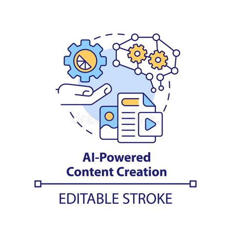 Ai Powered Content Creation Concept Icon Stock Vector Illustration Of