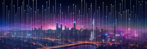 Premium Photo Smart City And Abstract Dot Points Connect With Gradient Lines And Aesthetic