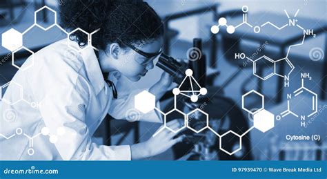 Composite Image Of Digitally Generated Image Of Chemical Structure